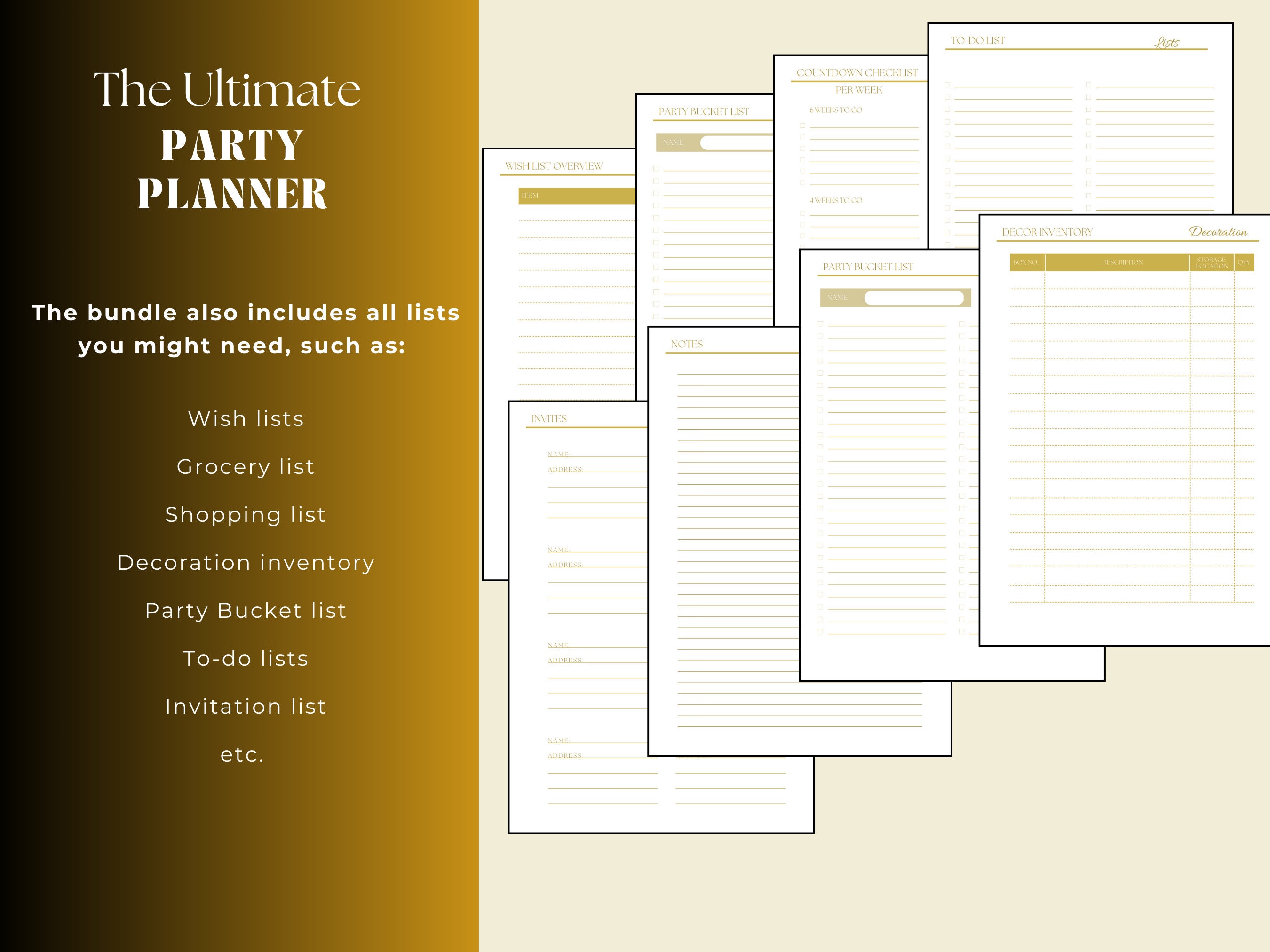 Universal Party Planner PDF Printable Party Planner Everything You Need ...