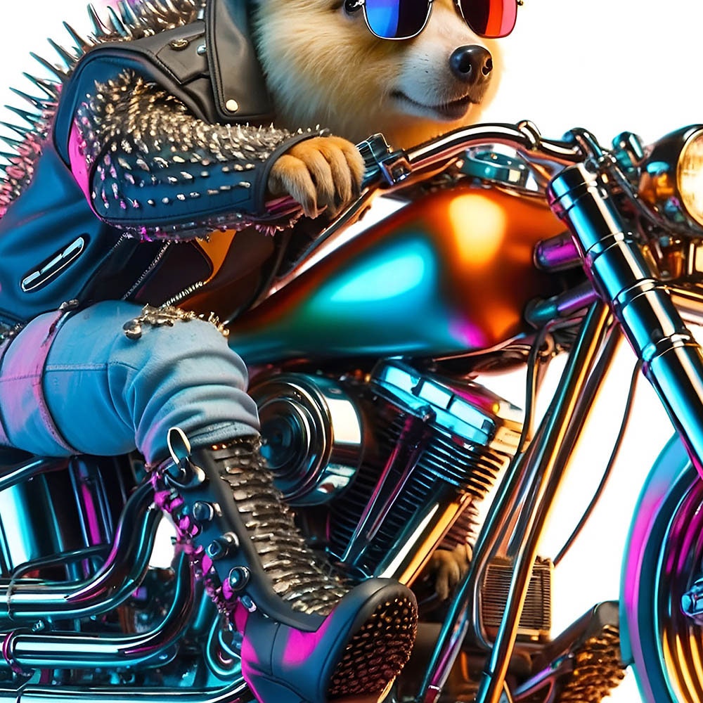 Bear Punk and Motorcycle, Road Beast, Grizzly on Chopper, Cool Bear ...