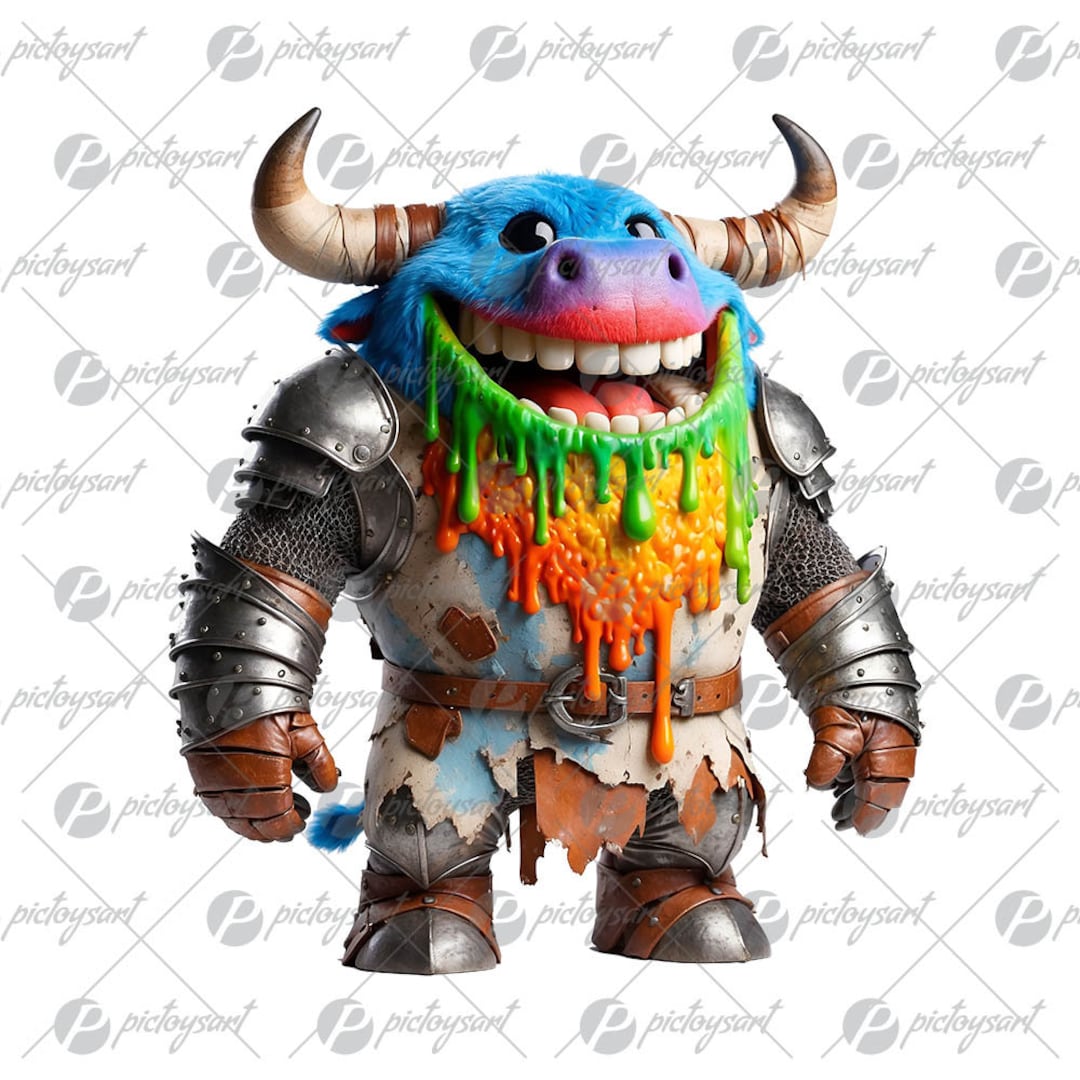 Cartoon Knight Bull, Funny Art, Fantasy Animal, Cute Smiling Cow ...