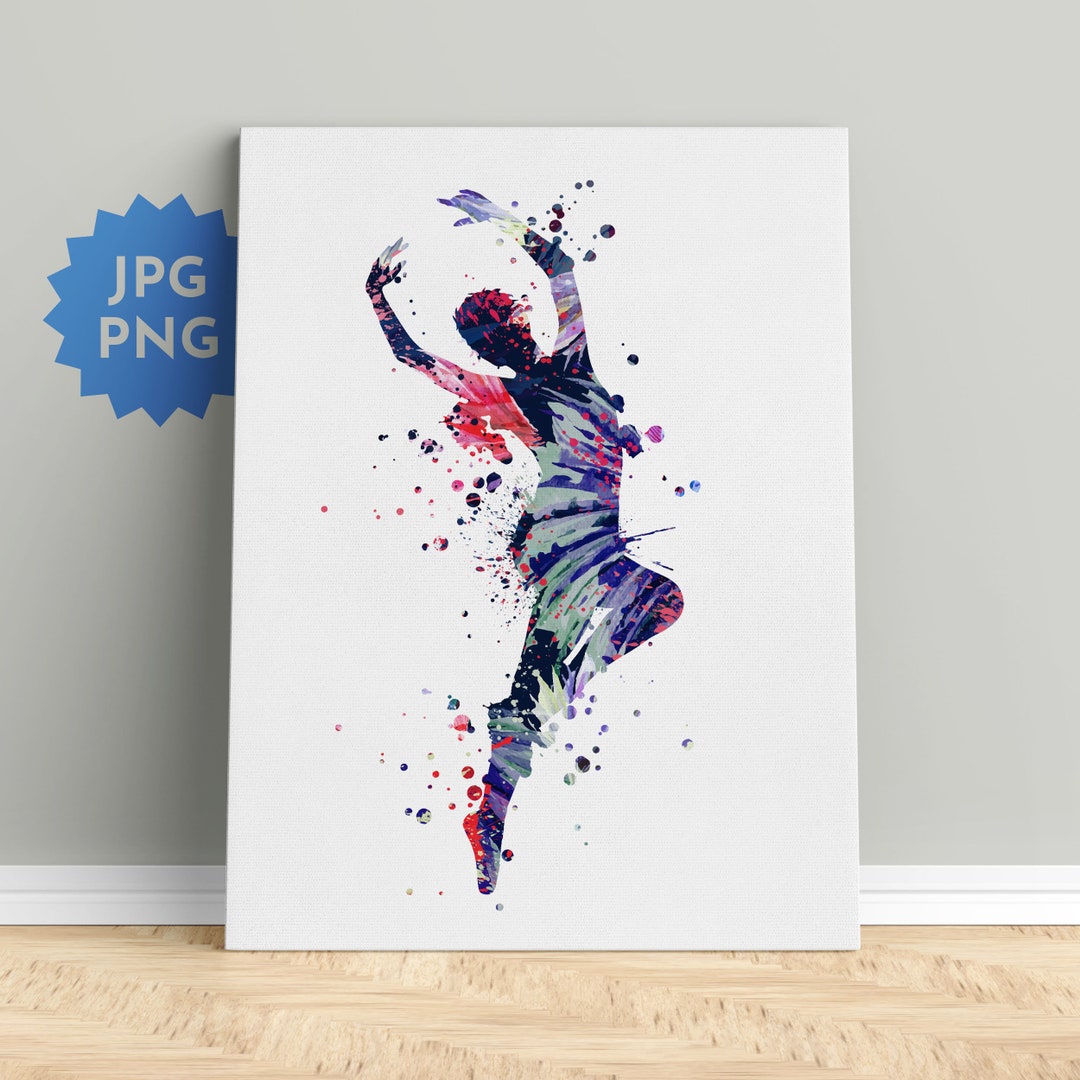 Dancer Print, Dancing Girl Silhouette, Dance Wall Art, Dance Room Decor ...