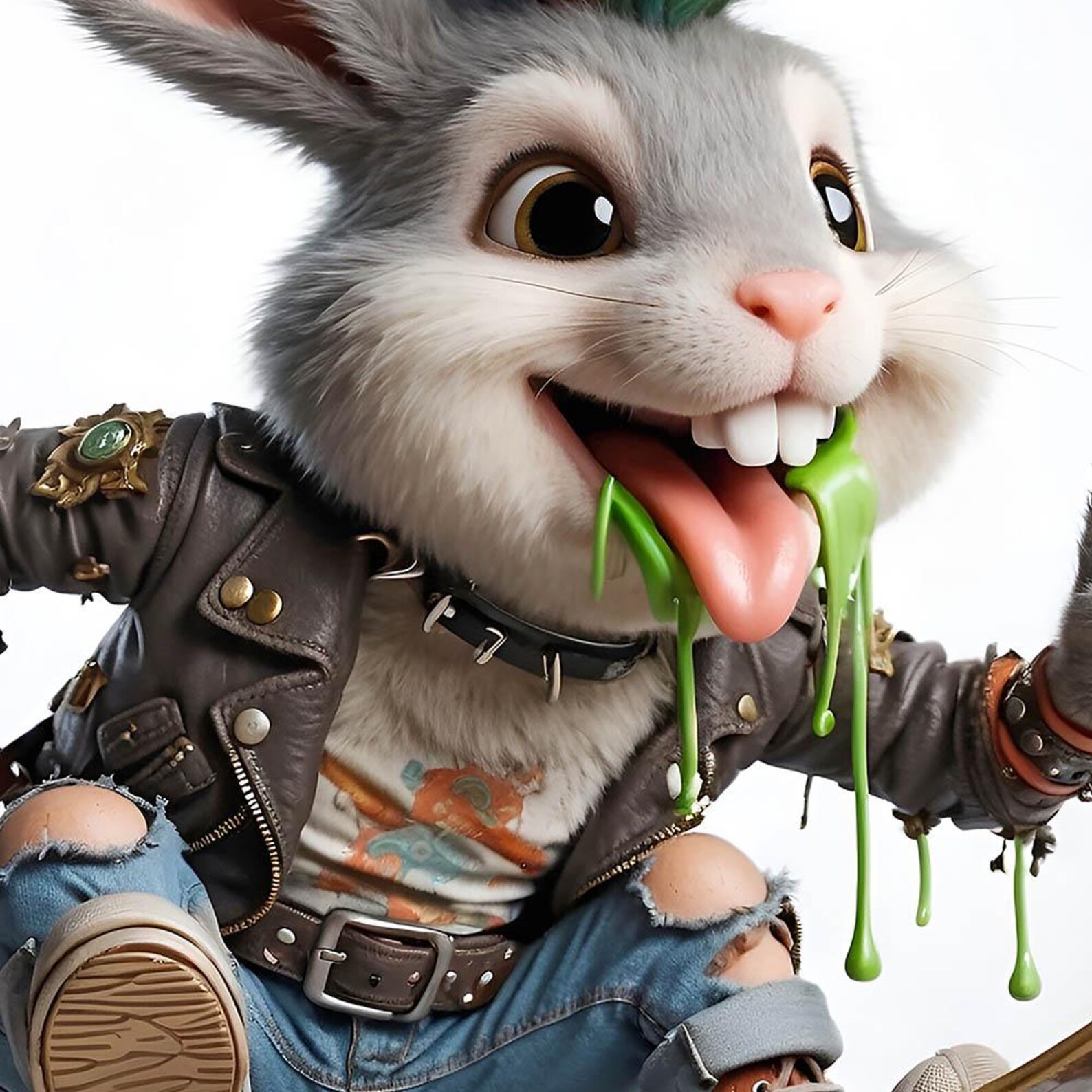 Skateboarding Rabbit, Funny Cartoon Hare on Skateboard, Street Skating ...