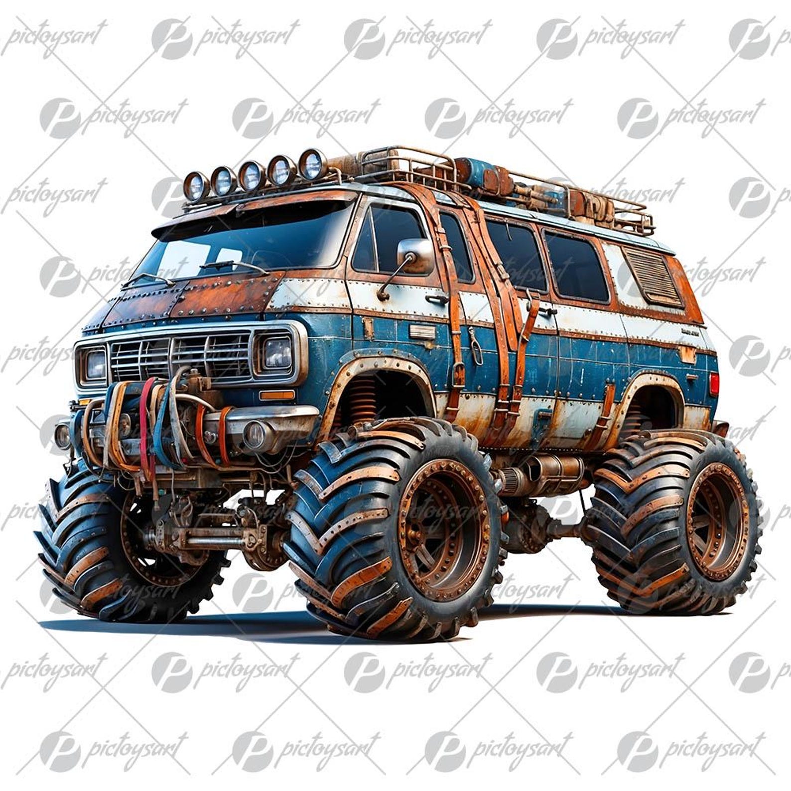 Minivan Monster, Road Beast, Big Wheels, Classic Van Truck, Power Over ...