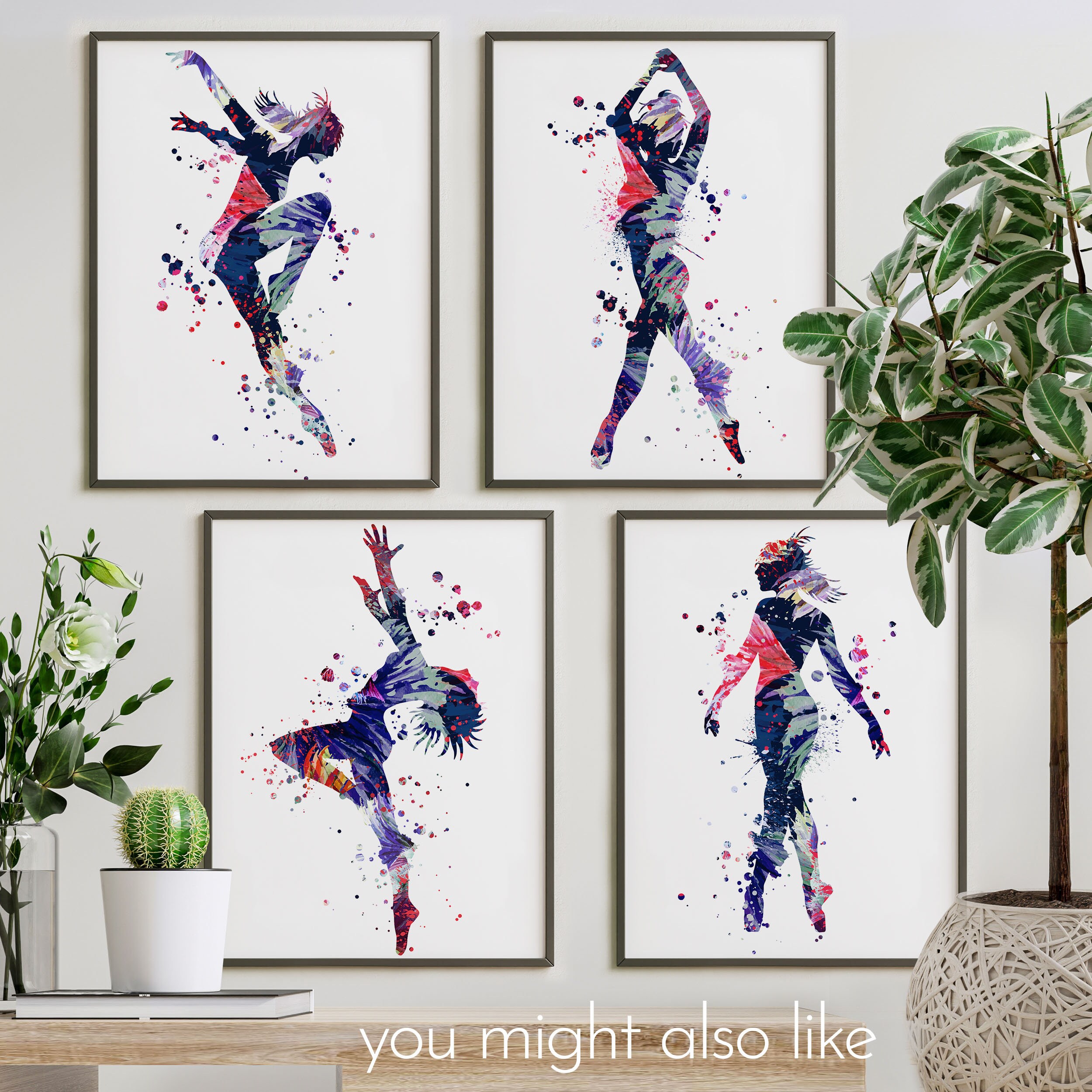 Dancing Girl Wall Art, Dancer Print, Dance Printable, Dance Studio ...