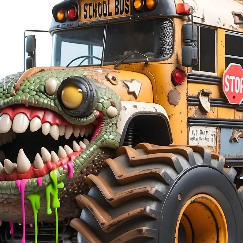 Crazy School Bus, Offroad Beast, Back to School, Funny Bus, Smiling ...