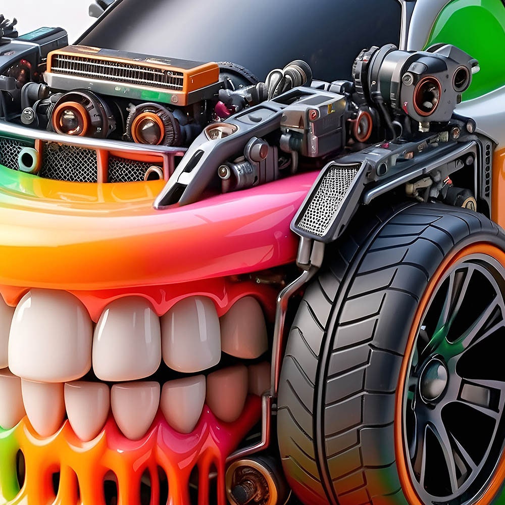 Sport Car Monster, Mad Supercar, Smiling Colorful Car, Racing Car and ...