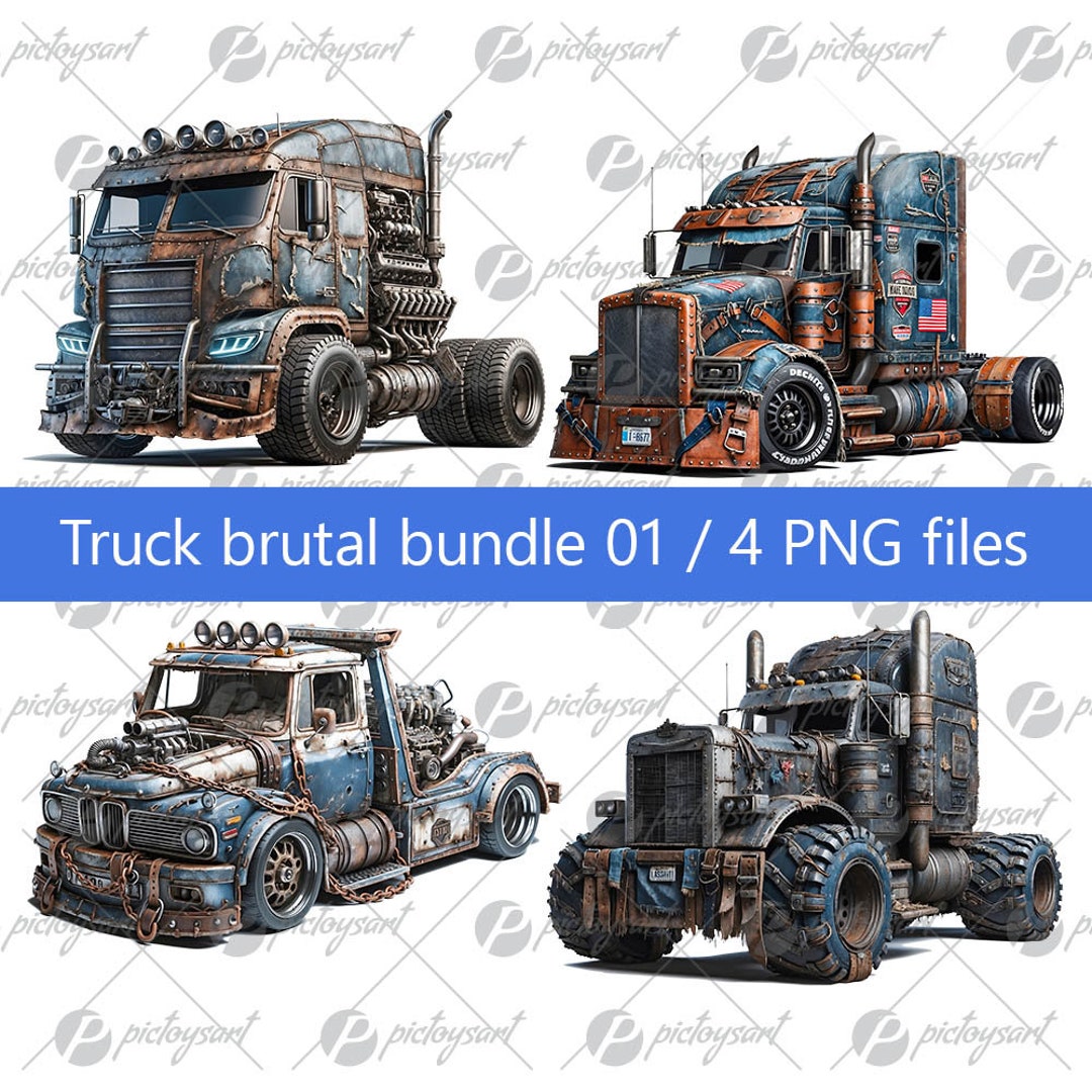 4 PNG Creative Trucks Bundle, Vehicle Pack, Racing Car and Offroad ...