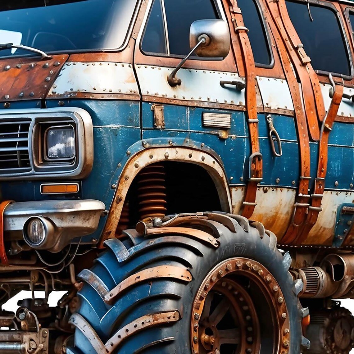 Minivan Monster, Road Beast, Big Wheels, Classic Van Truck, Power Over ...