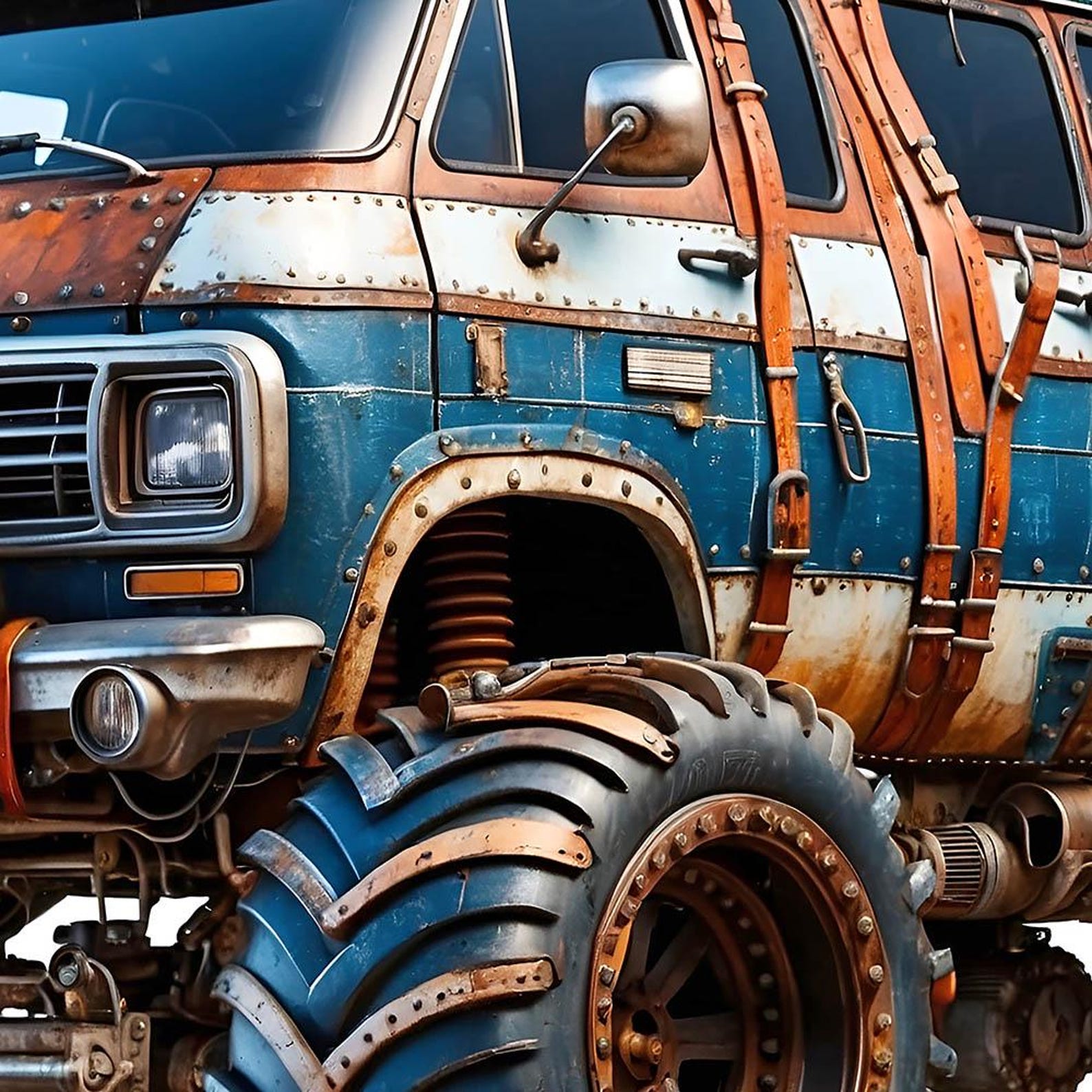 Minivan Monster, Road Beast, Big Wheels, Classic Van Truck, Power Over ...