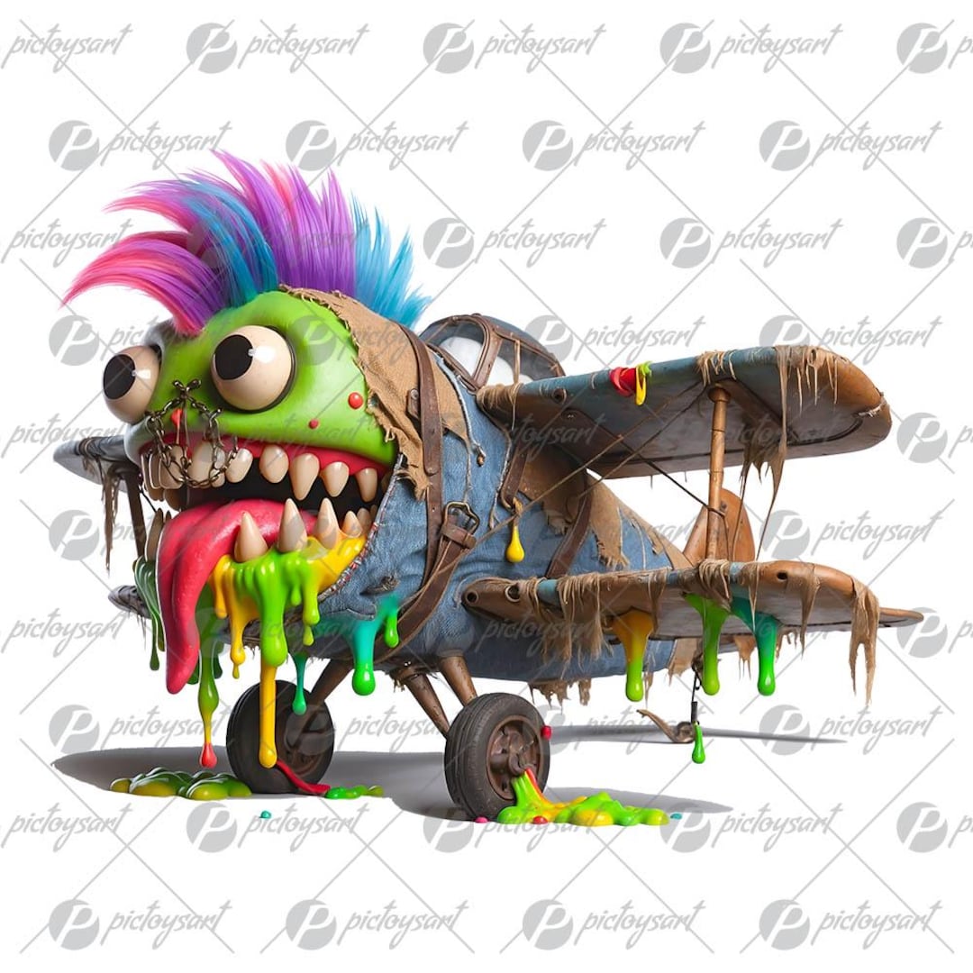 Mad Plane Punk, Cute Small Biplane, Funny Airplane Gift, Airport and ...