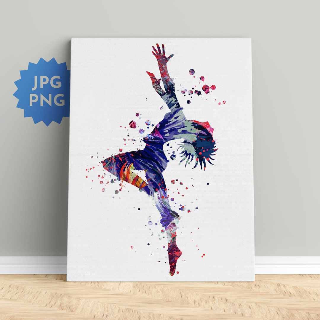 Dancing Girl Wall Art, Dancer Print, Dance Printable, Dance Studio ...