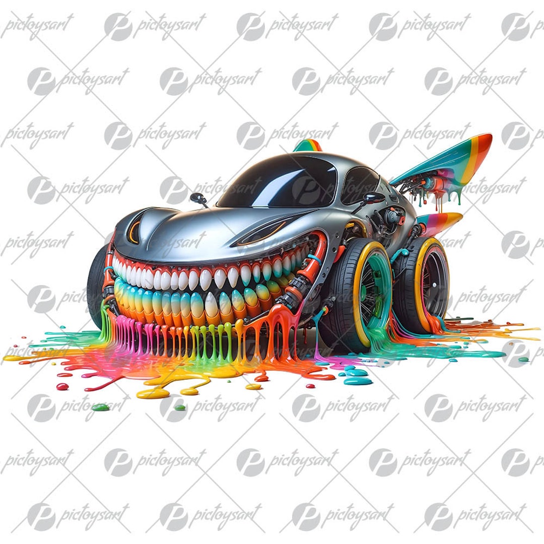 Smiling Car, Sportcar Monster, Mad Supercar, Gift for Boys, Racing Car ...