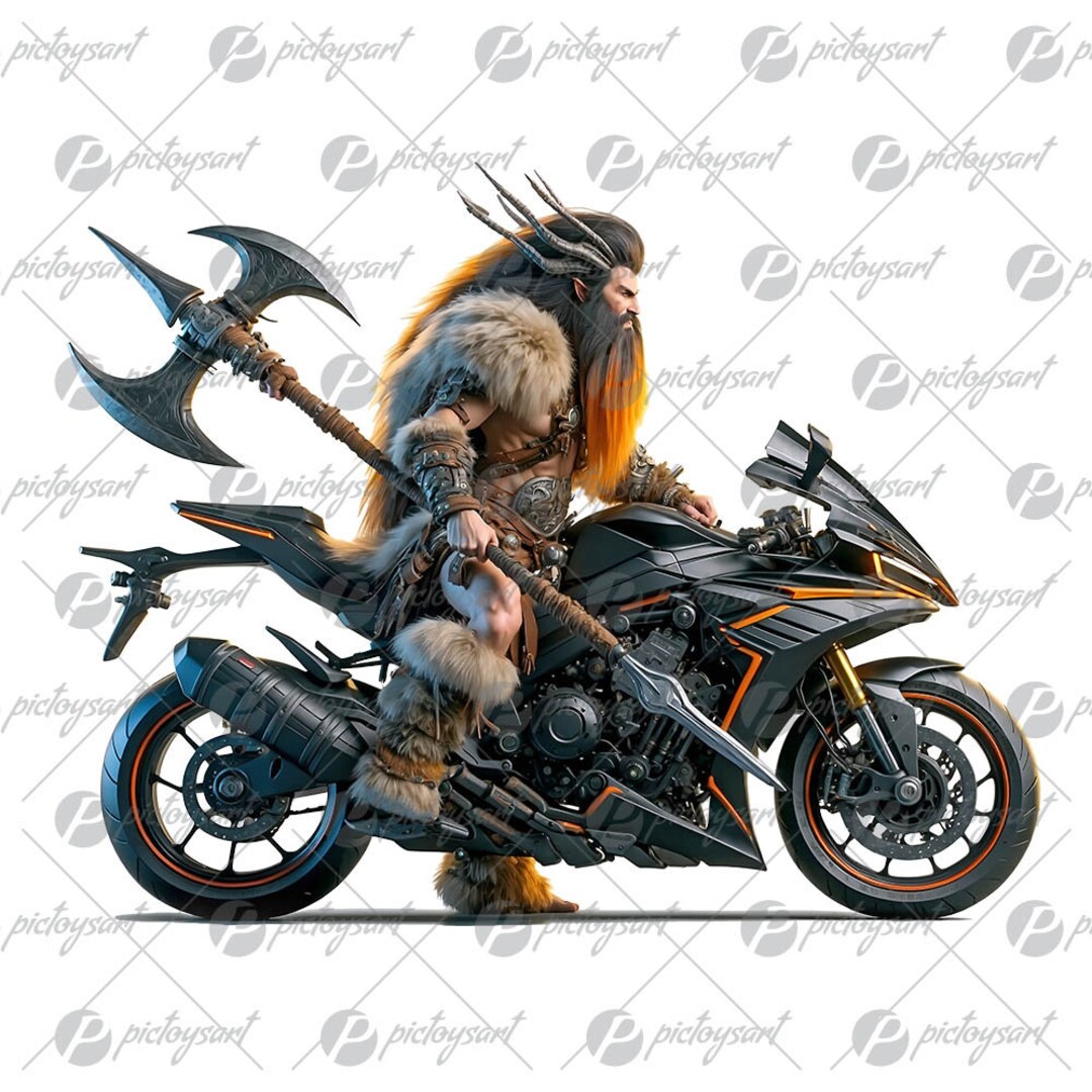 Barbarian on Sport Bike, Axe and Motorcycle, Road Warrior, Wild ...