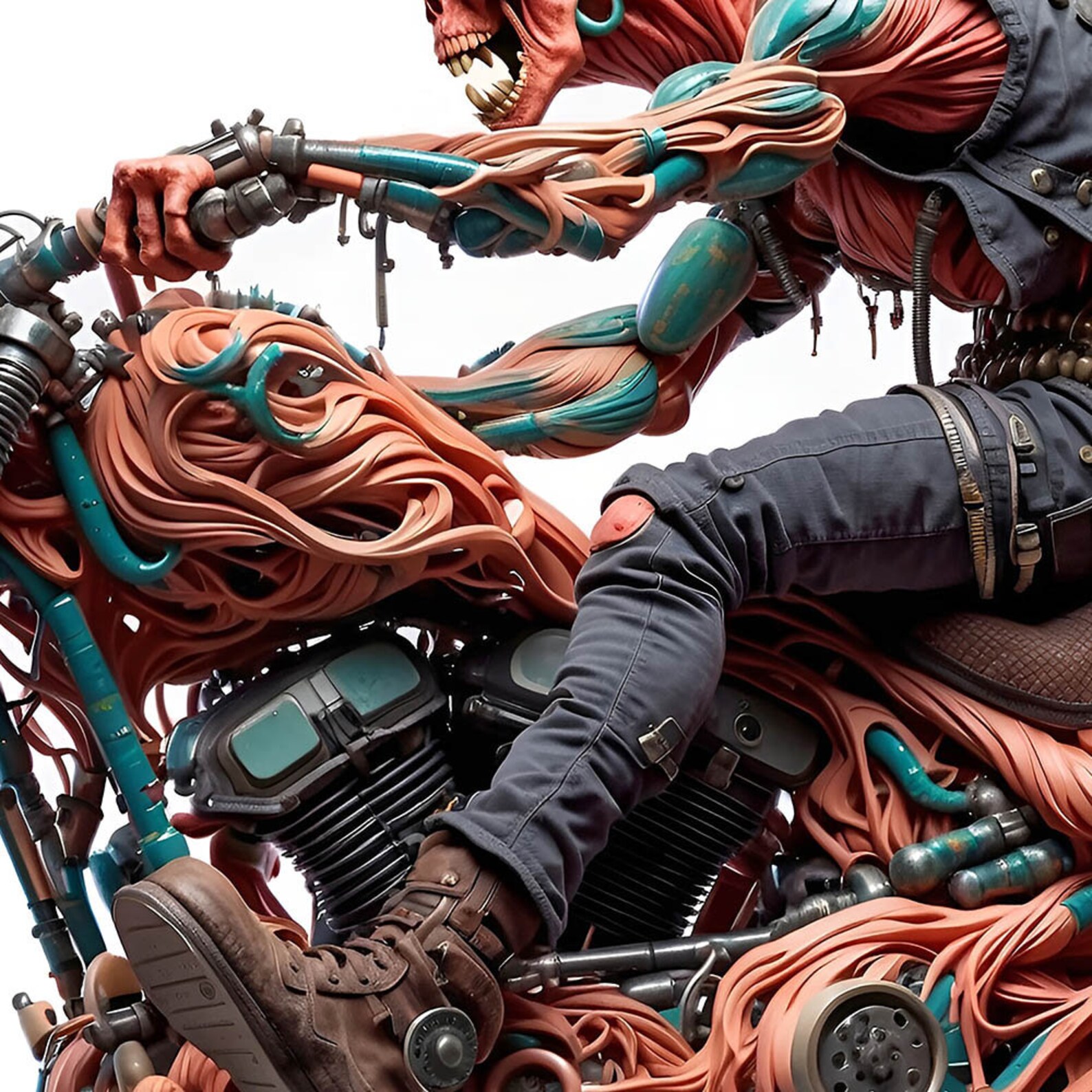 Fear Motorcycle, Skeleton Rider, Monster on Motorbike, Road Horror ...