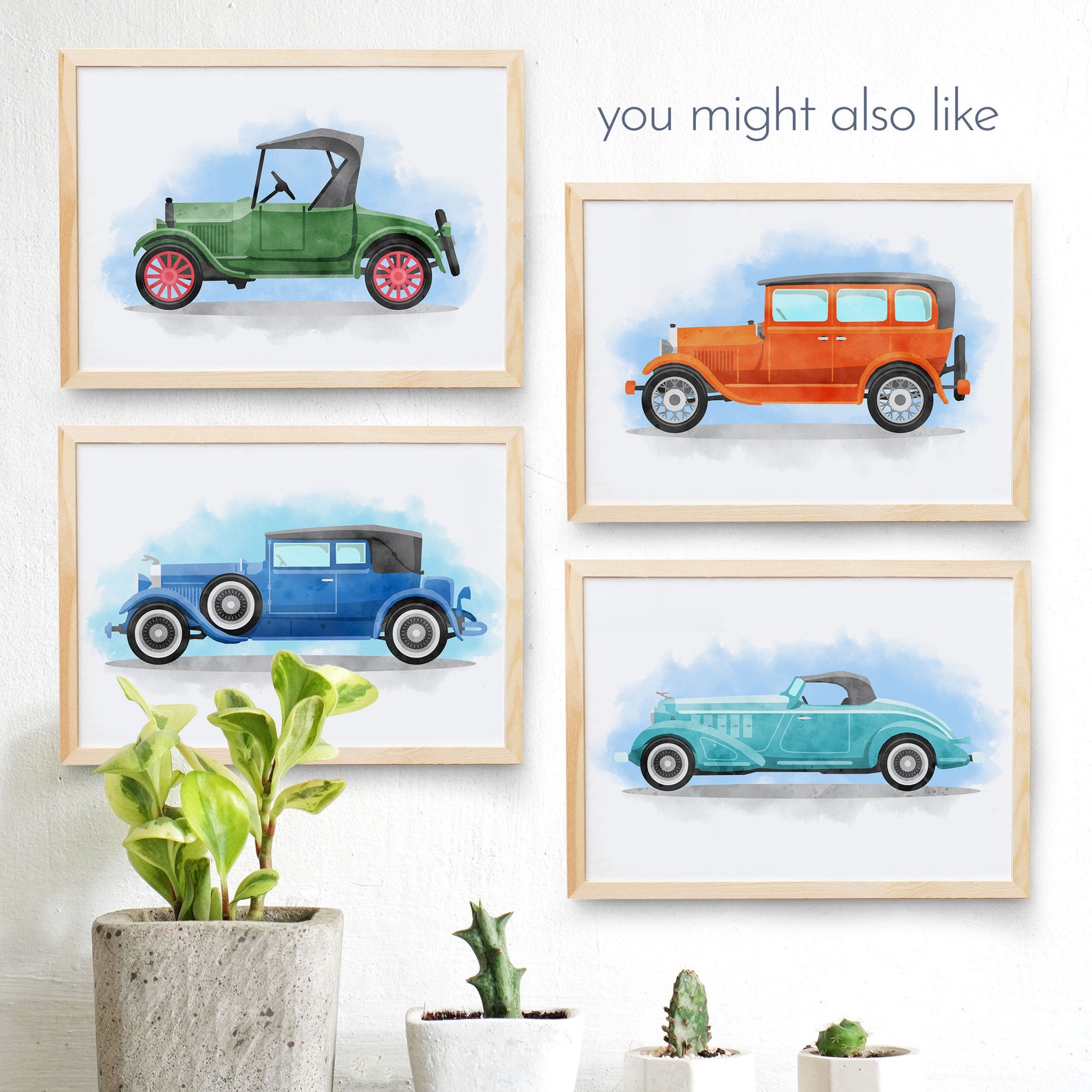 Old Car Wall Art Car Lovers Gift Antique Car Decor American | Etsy