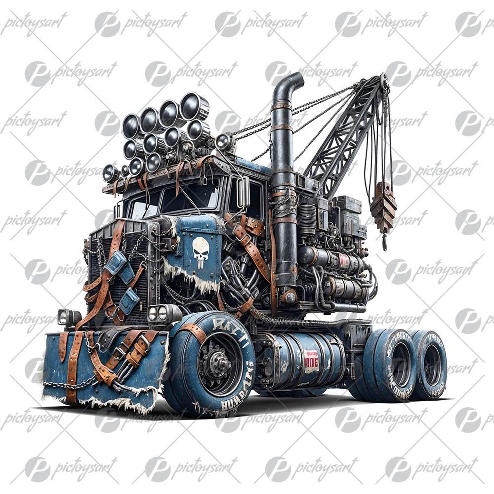 Crane Truck and Mad Helper Transport, Cool Tow Truck, Patchwork Design ...