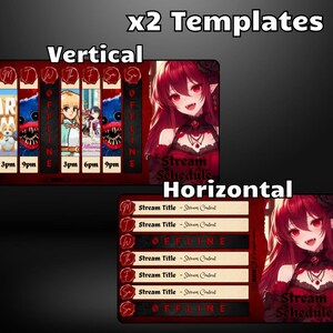 Red Vampire Stream Schedule Weekly Planner Vtuber Asset Twitch Schedule ...