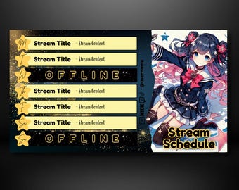 Red Vampire Stream Schedule Weekly Planner Vtuber Asset Twitch Schedule ...