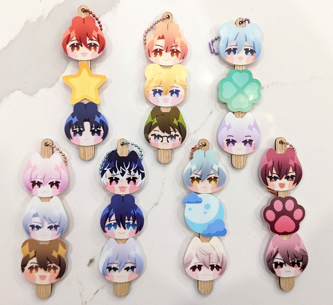 Idolish7 アイナナ Dango Popsicle Wooden Stick Acrylic Charm - Etsy