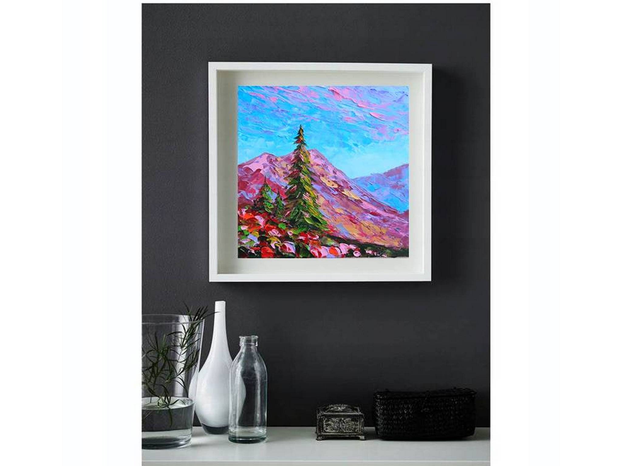 Colorado Painting Rocky Mountains Original Art Pine Tree Landscape ...