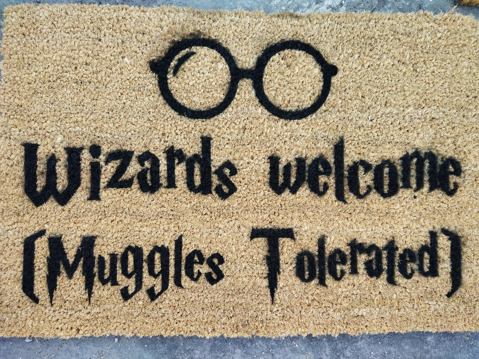 Wizards Welcome Muggles Tolerated Doormat wizards welcome | Etsy