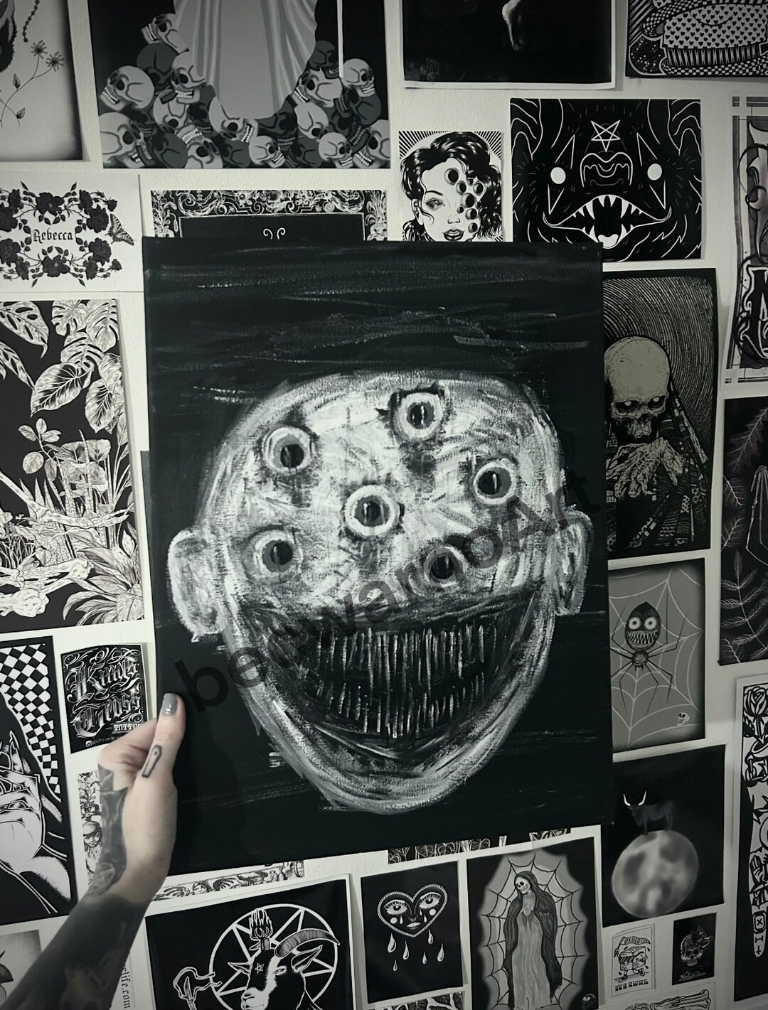 Painting ITS REAL Canvas Art Goth Horror Halloween Decor Gift Framed ...