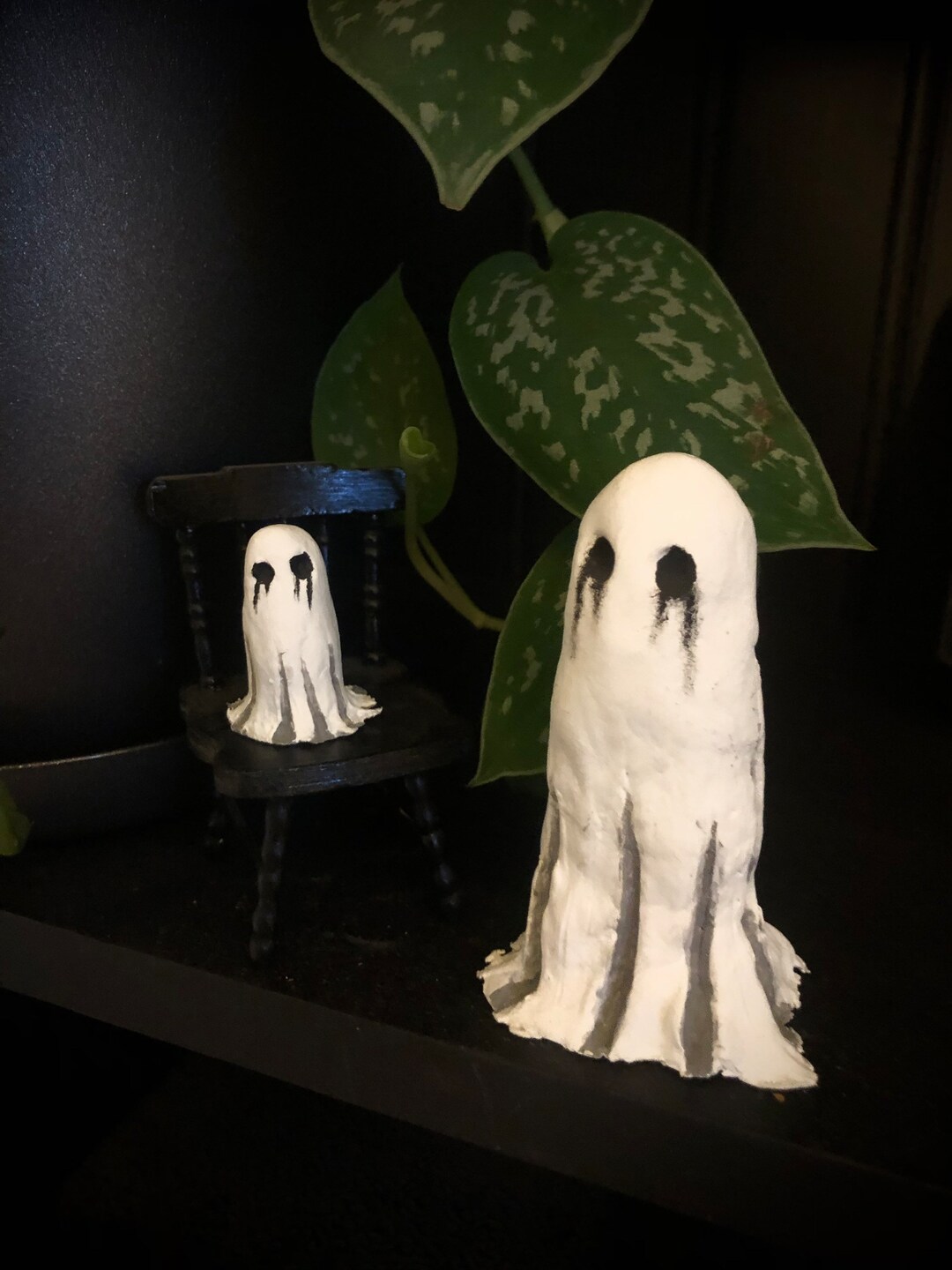 Ghost Figure Handmade Sculpted Clay Spooky Decoration Horror Halloween ...