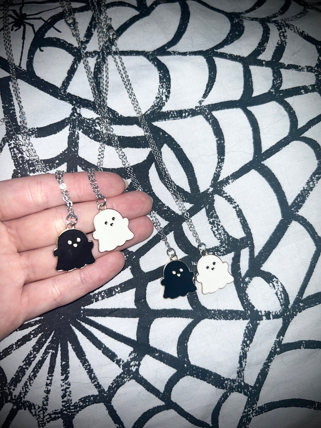 Ghost Necklace Matching Keys Gift Set Goth Gothic Halloween Decor ...