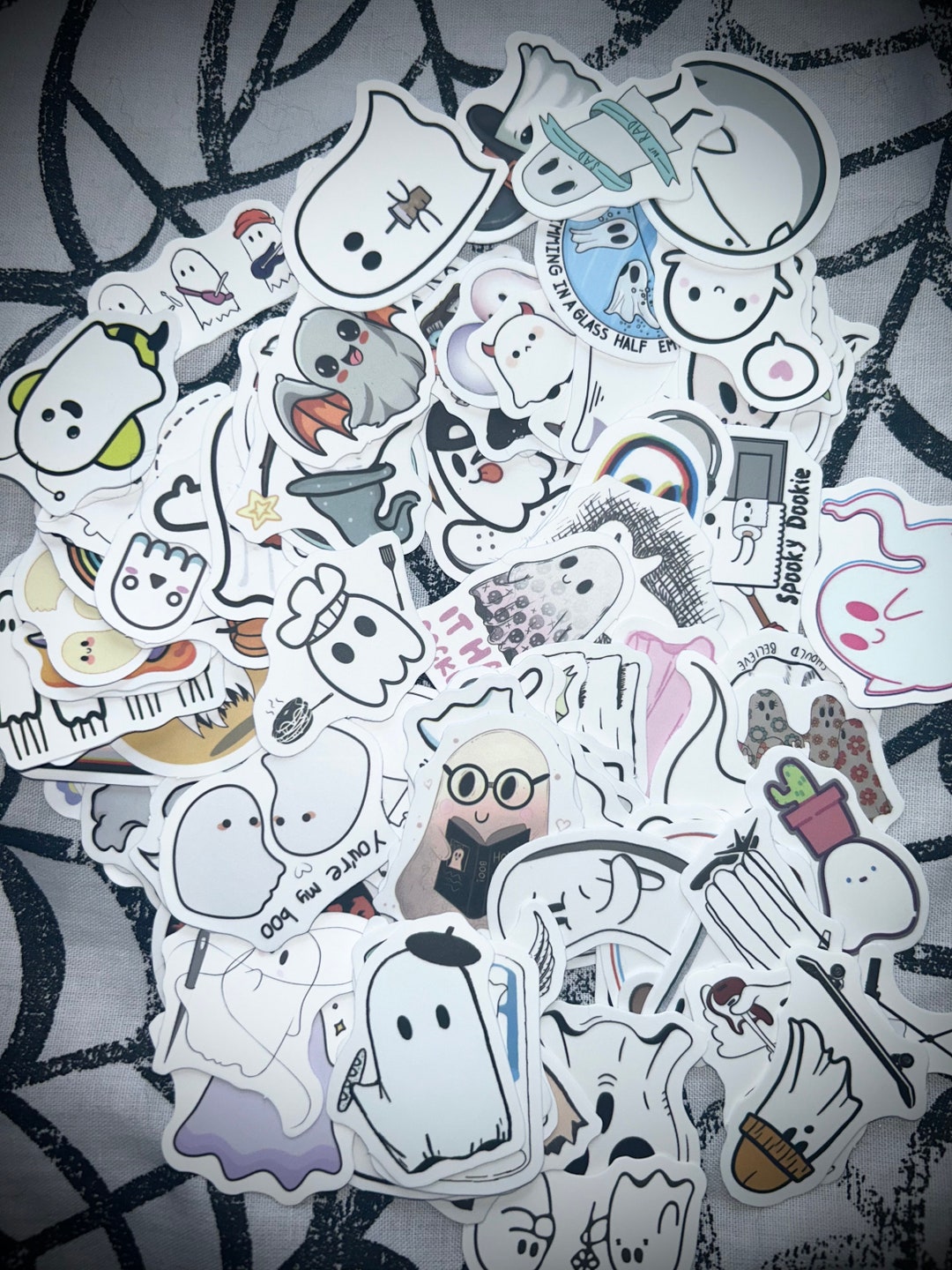 Random Ghostie Sticker Horror Art Print Tattoo Flash Scary Skeleton ...