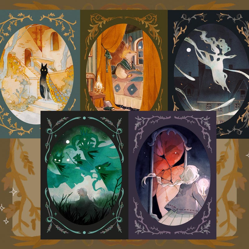 Halloween Postcards - Etsy