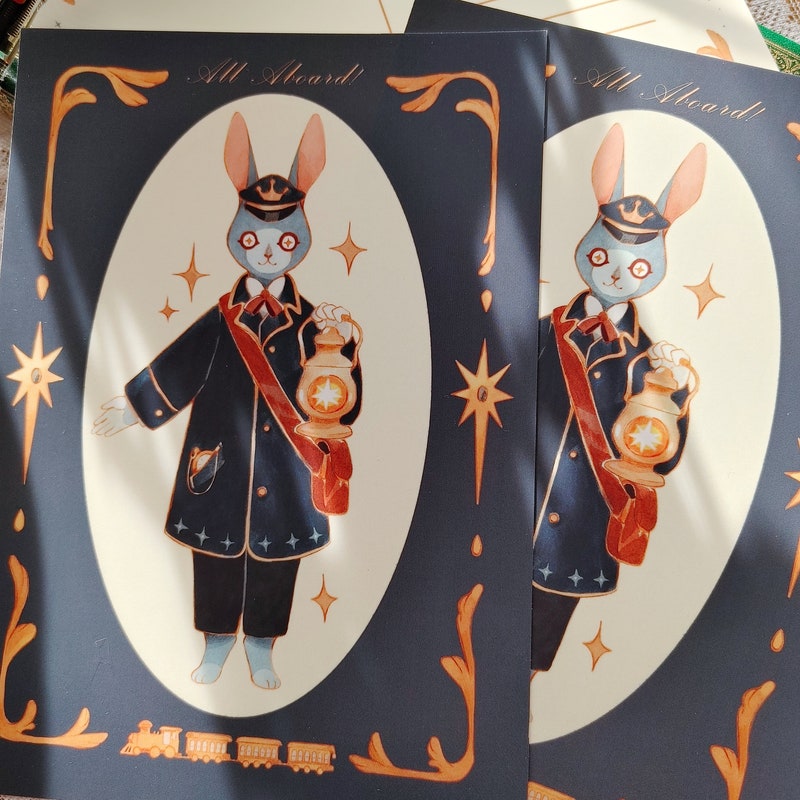 Rabbit Postcard - Etsy