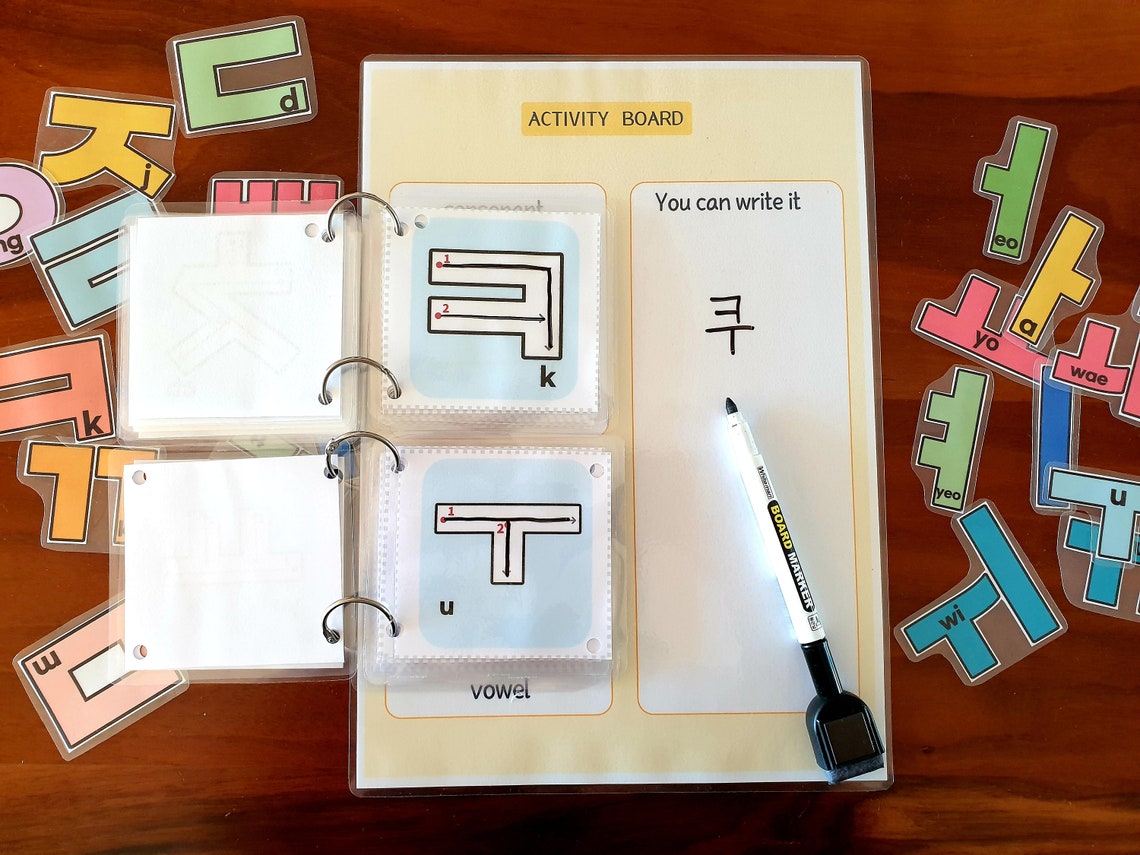 Korean Learning Printable Korean Tracing Hangul Worksheets - Etsy