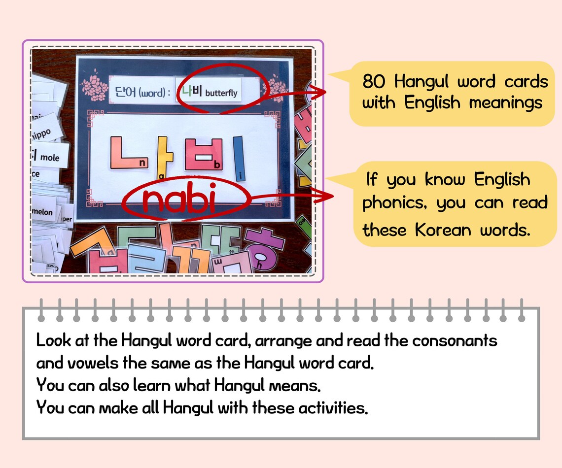 Korean Learning Printable/ Korean Study/hangul Activity/ - Etsy