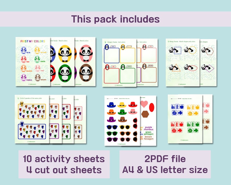 Toddler Color Busy Book Printable, Panda Color Book, Toddler Learning ...