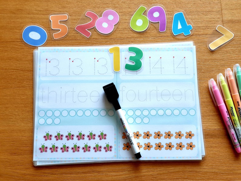 Easy Number Tracing 1-20 Worksheets,number Busy Book, Educational ...