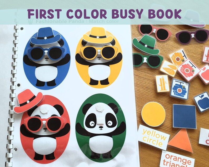 Toddler Color Busy Book Printable, Panda Color Book, Toddler Learning ...