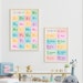 Animal Korean Alphabet Poster, Hangul Educational Poster, Playroom ...