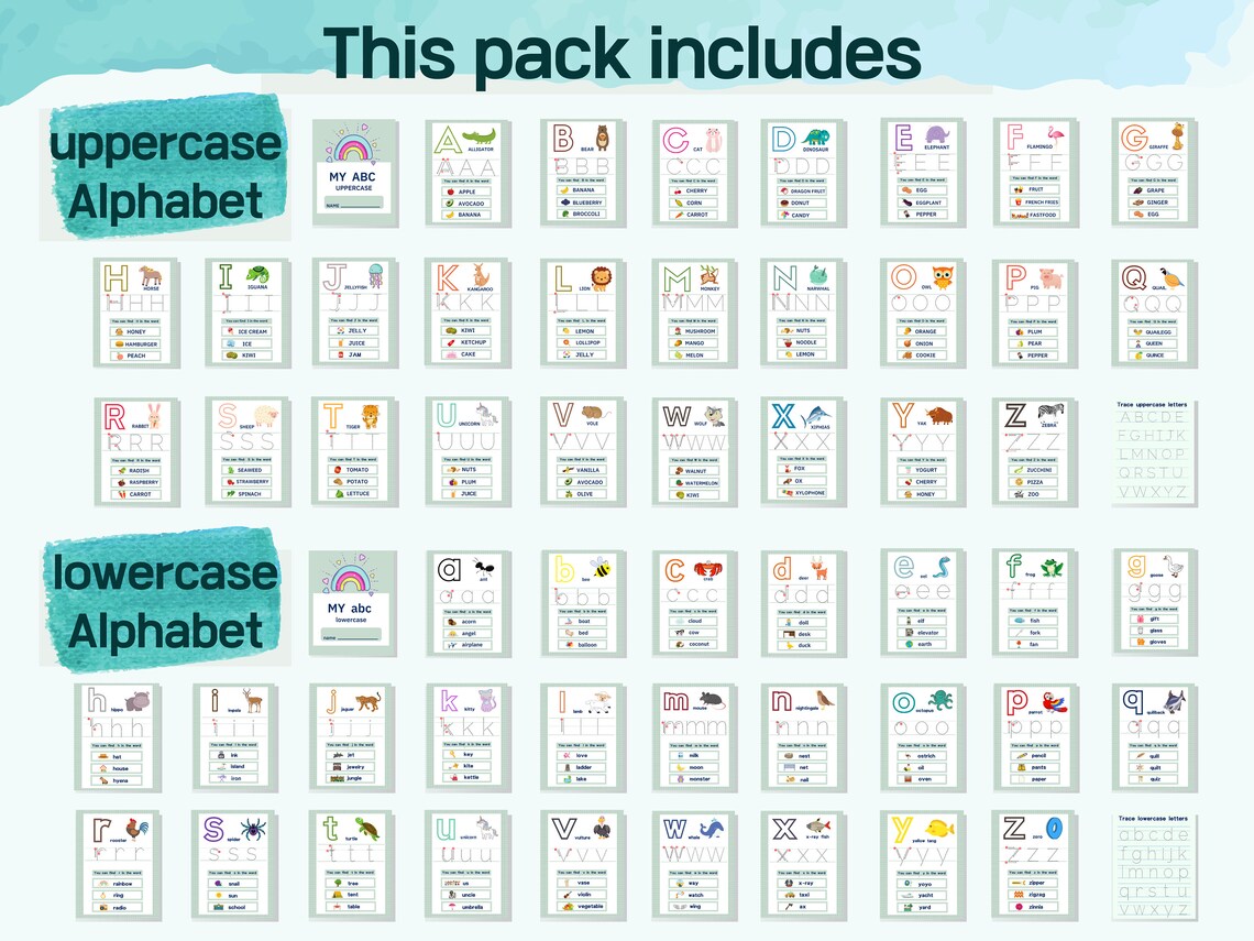 Alphabet Tracing Worksheets , Toddler & Preschool, Homeschool Printable ...