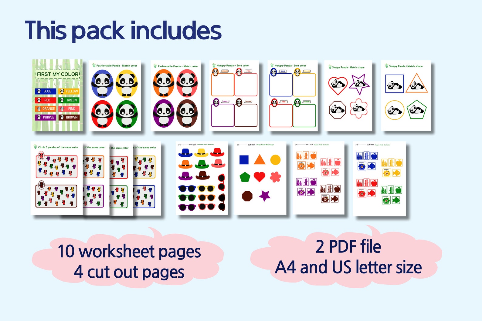 Toddler Color Busy Book printable Panda Color Book Toddler | Etsy