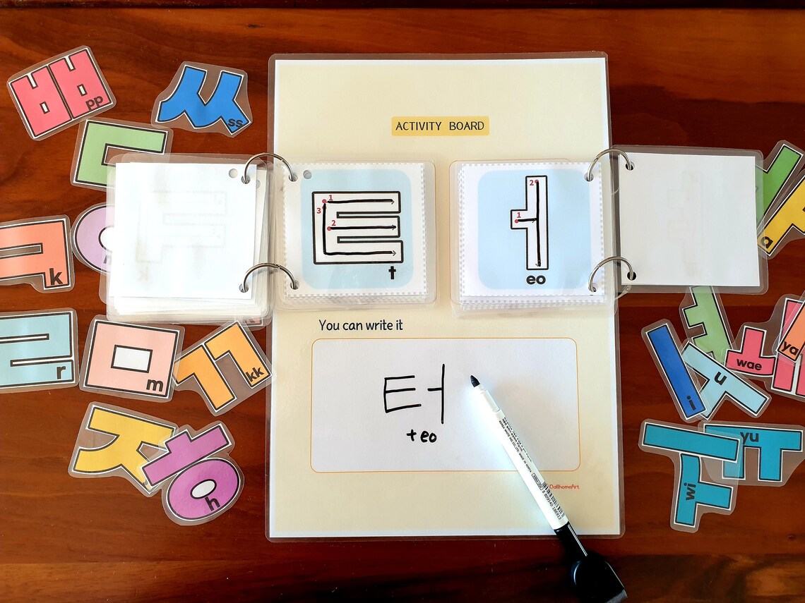 Korean Learning Printable Korean Tracing Hangul Worksheets - Etsy