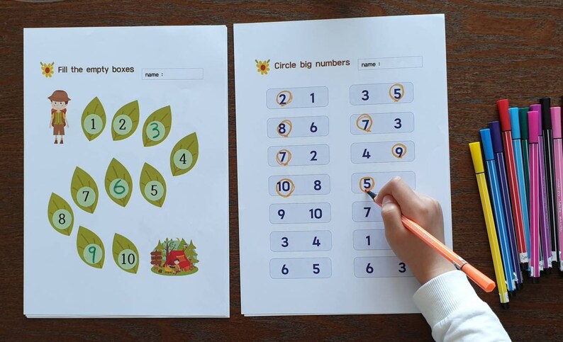 Preschool Math Worksheets, Homeschool Learning Activity, Preschool ...