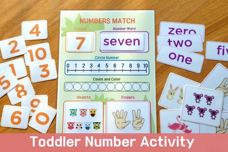 Numbers 0-10 Matching, Counting Activity, Preschool Math, Pre-k ...