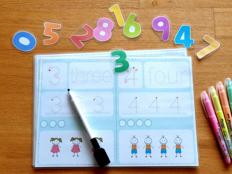 Easy Number Tracing 1-20 Worksheets,number Busy Book, Educational ...