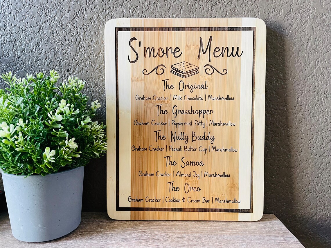 S'mores Board S'mores Menu Camping S'mores - Etsy