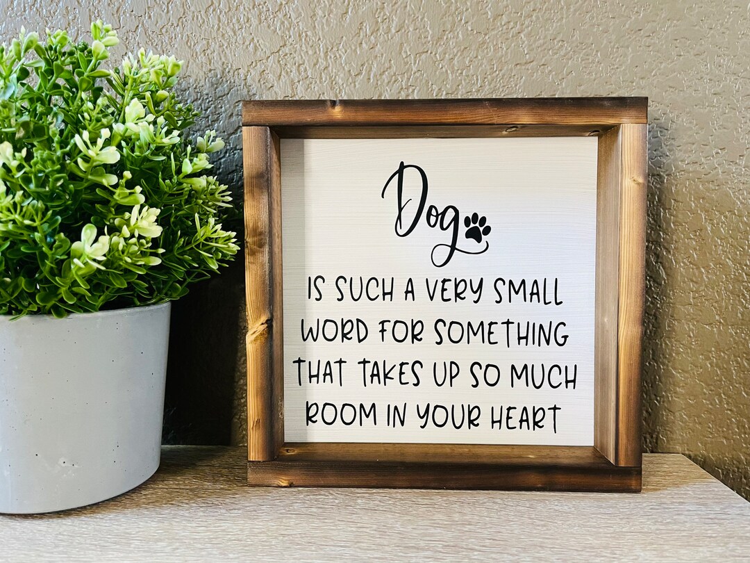 Dog Sign | Wooden Dog Sign | Dog Heart | Pure Love | Family Friend ...