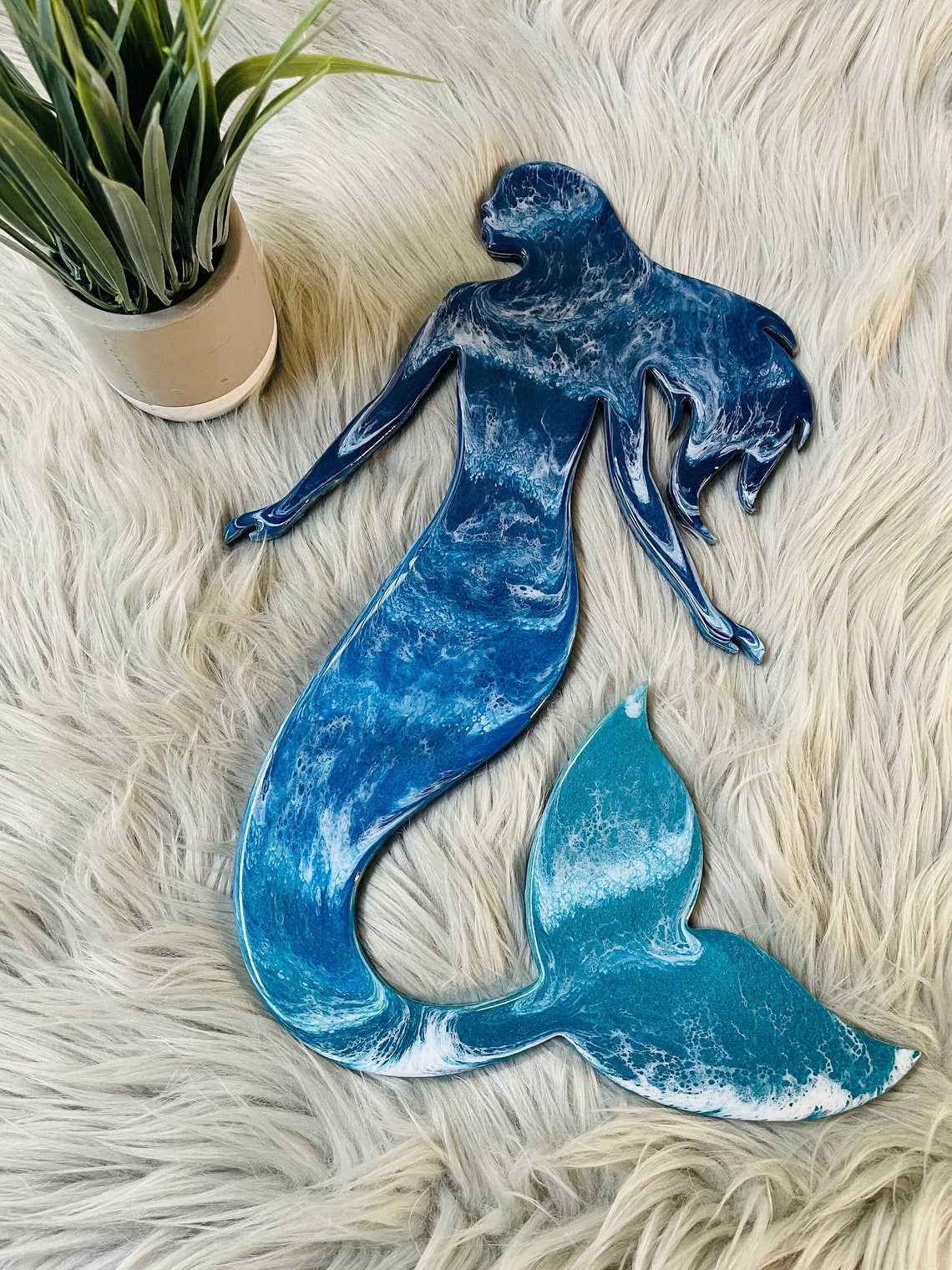 Resin Mermaid | Wall Decor | Wall Art | Sea Life Art | One of A Kind ...