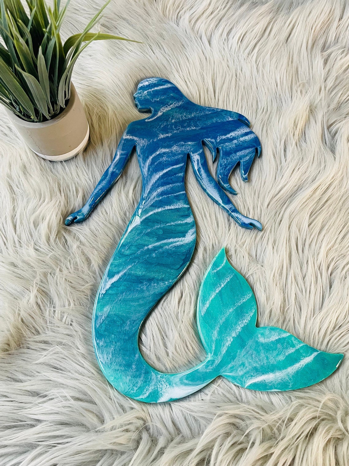 Resin Mermaid | Wall Decor | Wall Art | Sea Life Art | One of A Kind ...