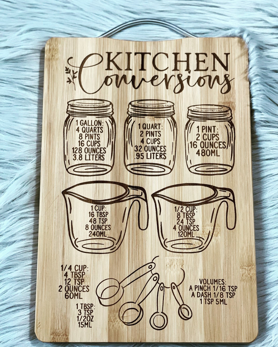 Baking Conversion Board | Laser Engraved Cutting Board | Baking ...