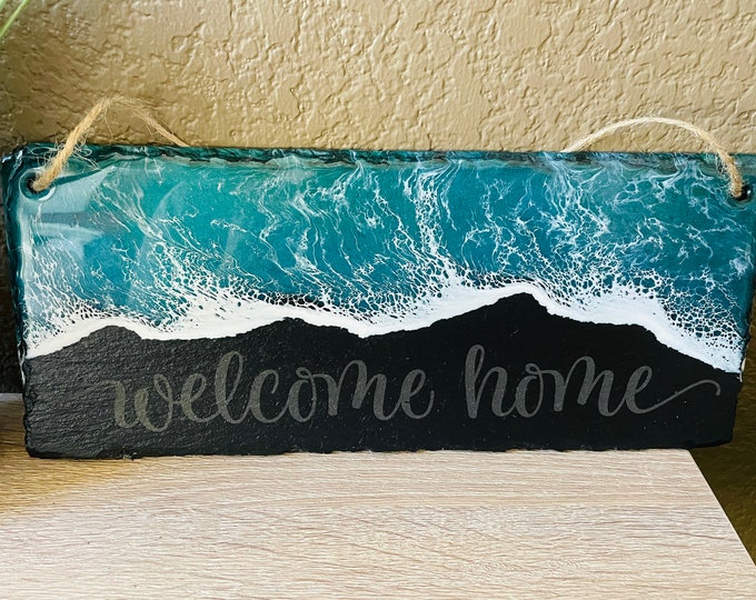 Welcome Home Sign | Slate Sign | Resin Sign | Welcome Home | Laser ...