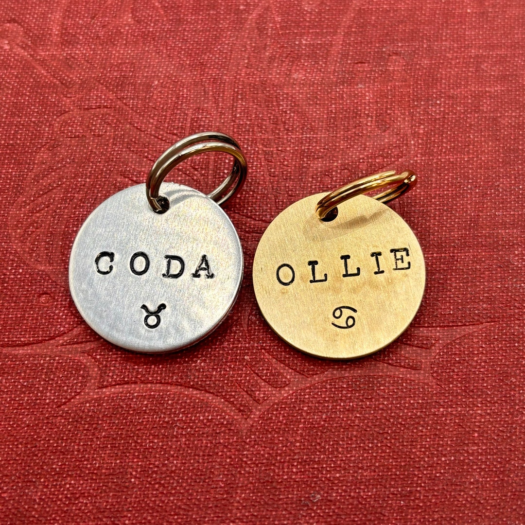 Thick Engraved Pet ID Tag , Zodiac Sign, Constellation, Astrology, Dog ...