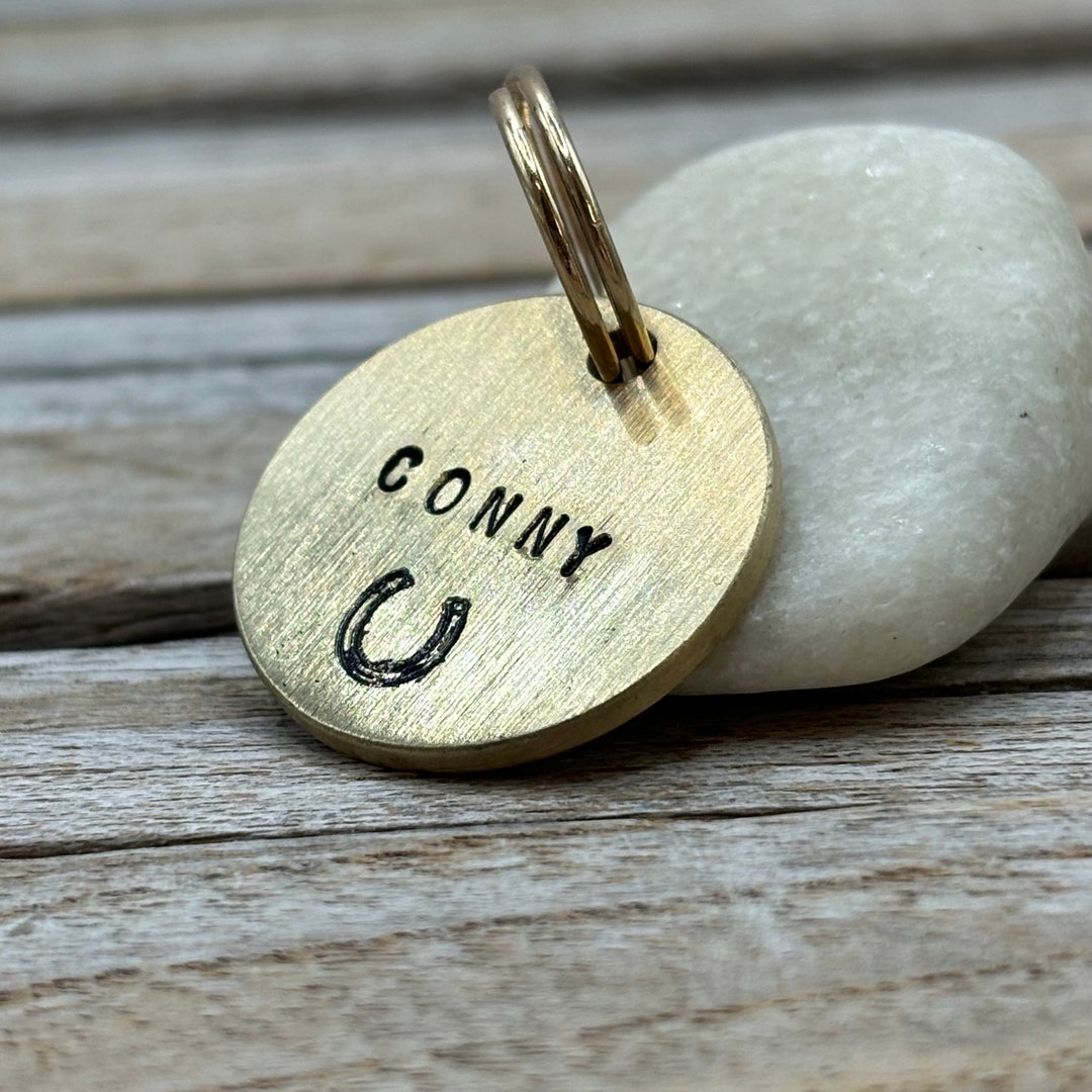 Custom Horse Name Tag, Hand Stamped Equestrian, Personalised Horse ...